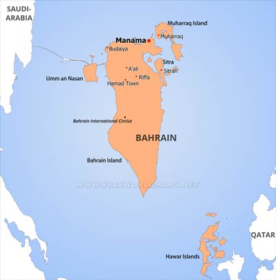 Bahrain Physical Map
