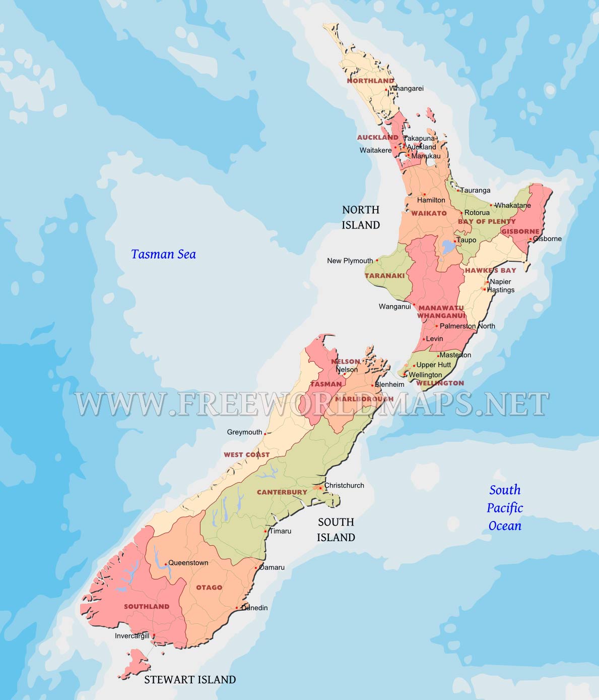 New Zealand Political Map